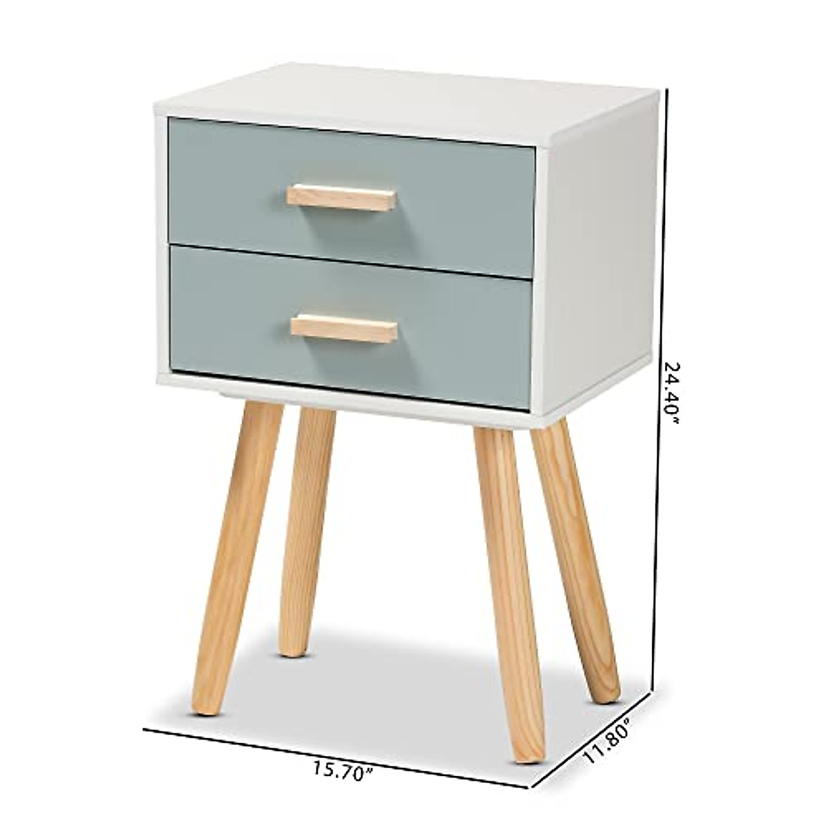 Baxton Studio Giles Nightstands, Oak Brown/Multi-Colored