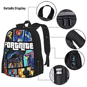 Nuogevf Backpack for Kids, Game 17.3in Backpack for Teens Kids Boys, Lightweight Elementary Middle Bookbag for Students School Bookbag Set with Lunch Box and Pencil Case,3Pcs-A3