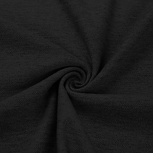 MOHEEN Men's Long Sleeve Moisture Wicking Performance Solid Golf Polo Shirt with Pocket (Black, X-Large)