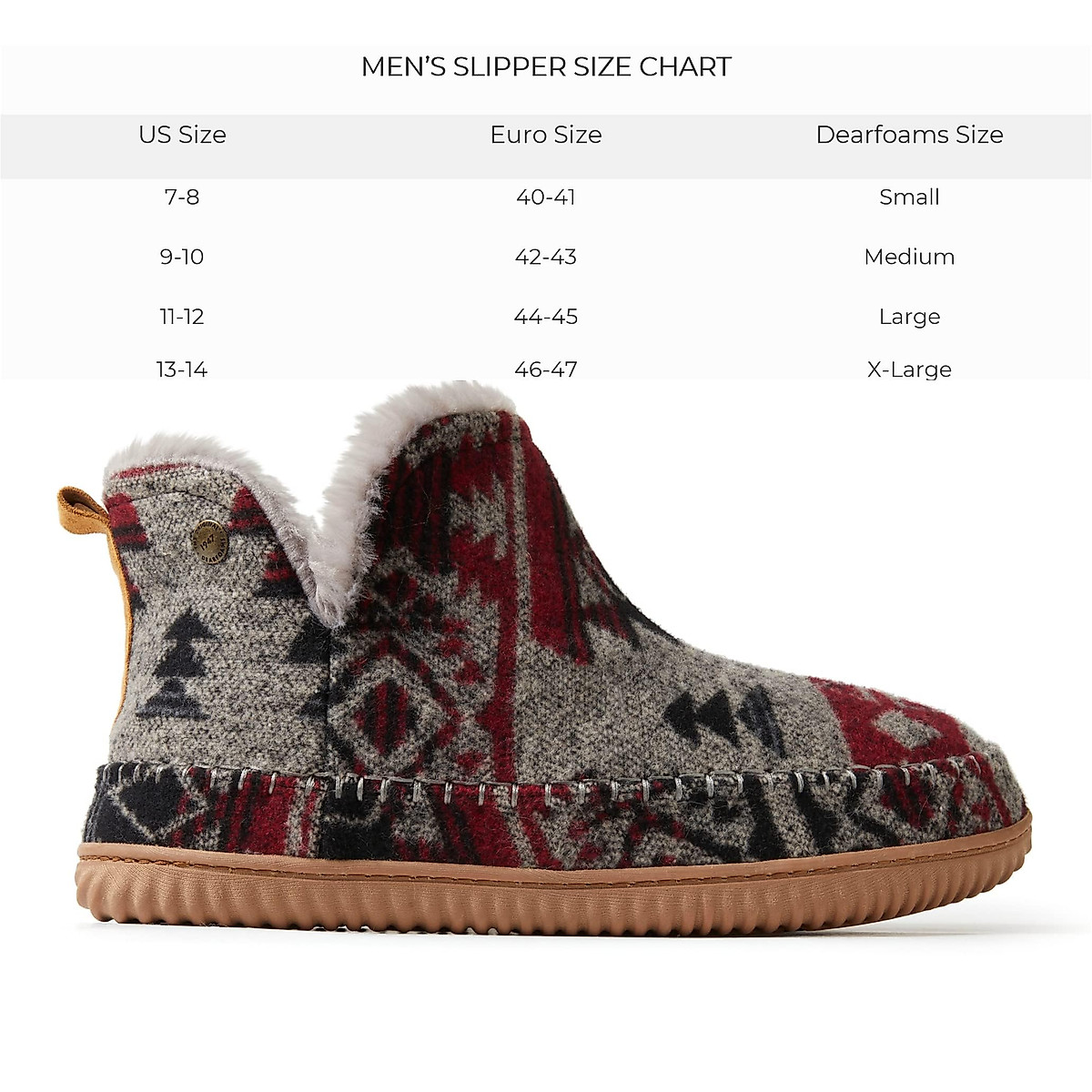 Dearfoams Alpine Men's Brixen Indoor/Outdoor Memory Foam Boot Slipper, Black Combo, 11-12