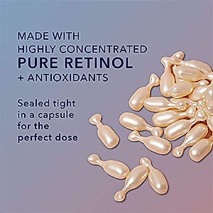 RoC Retinol Correxion Anti-Aging Wrinkle Night Serum, Daily Line Smoothing Skin Care Treatment for Fine Lines, Dark Spots, Post-Acne Scars, 30 Individual Capsules, Unscented, 0.35 Fl Oz