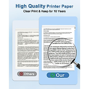 Memoking Portable Printer for Travel, Bluetooth Thermal Printer Support 8.5" X 11" US Letter & A4 Size Thermal Paper, Inkless Printer Compatible with iOS, Android & Laptop for Office, Home, School