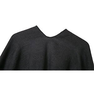 Urban CoCo Women's Color Block Shawl Wrap Open Front Poncho Cape (Series 7-Black)
