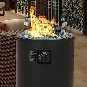 BALI OUTDOORS Fire Pit Wind Guard, Durable Strong Clear Tempered Glass Round Glass Shield Wind Glass for Propane Fire Pit 20 x 20 x 5.9 inches