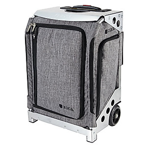 ZUCA Navigator Carry-On - Heather Gray Bag and Silver Frame with Built-In Seat