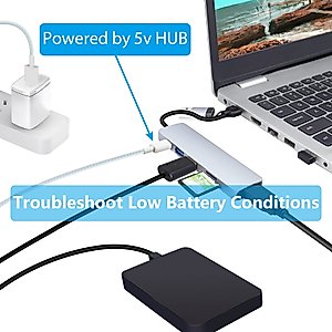RIIEYOCA USB C & USB A Multiport Hub,2 in 1 USB C to USB A 3.0 Hub Adapter,with 3 USB Ports,SD & TF Reader,5V USB C Powered,for USB and SD/TF Card Devices