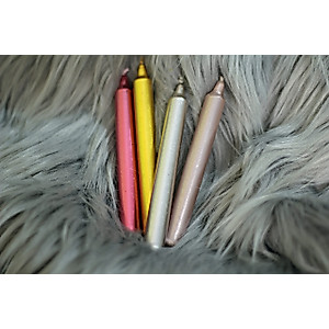 Chime Spell Candles - Metallic Gold Silver Altar Chime Candles, Shiny Candle Set, Elemental Spell Work, Metallic Colored 4" Spell Candles, Rose Gold Red Foil