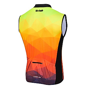 Uriah Men's Cycling Vest Reflective with Rear Zippered Bag Fluorescence Yellow Size XL