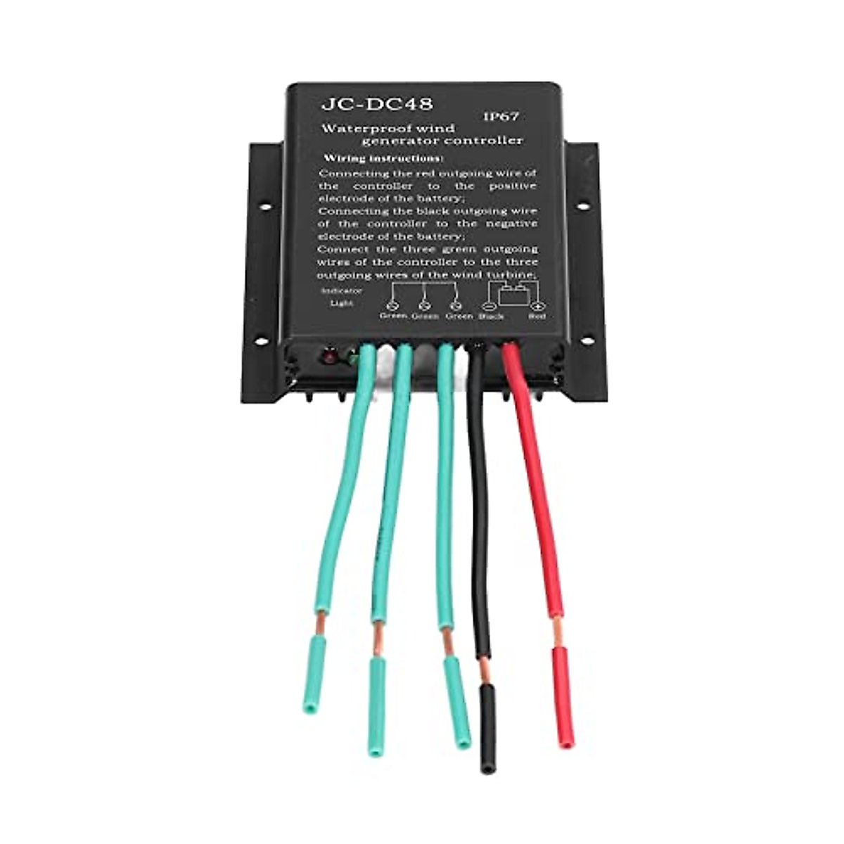 Luqeeg 48V Wind Turbine Controller, Automatic IP67 Waterproof Wind Power Regulator Suitable for 400W Wind Turbine System, Aluminium Alloy Mini Wind Turbine Generator Controller