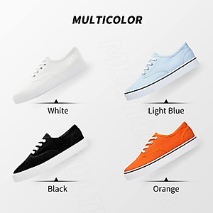 Womens Canvas Shoes Low Cut Canvas Sneakers Walking Running Shoes(Orange,us10)