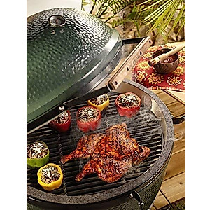 Hongso 18 3/16 Inch Porcelain Coated Cooking Grid Grates Polished Non-Stick Replacement for Large Big Green Egg, Vision Grill VGKSS-CC2, B-11N1A1-Y2A, Accessories,Other Kamado Grill, PCI991