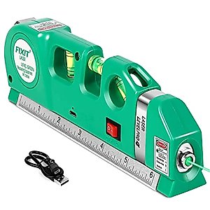 Semlos Laser Level Line Tool, Multipurpose Laser Leveler Tool Kit With Metric Rulers 8FT/2.5M, Rechargeable Battery for Picture Hanging Cabinets Tile Walls - 2023 Latest Upgrade Version