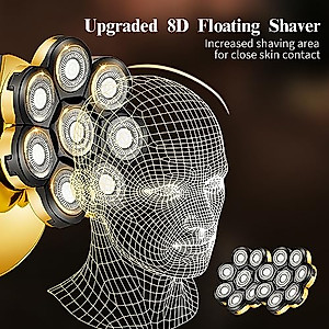 ROZIAPRO Head Shavers for Bald Men & Professional Hair Trimmer Zero Gapped T-Blade Trimmer, Multifunctional Bald Shavers Rechargeable Edgers Barber Clippers Men’s Grooming Kit