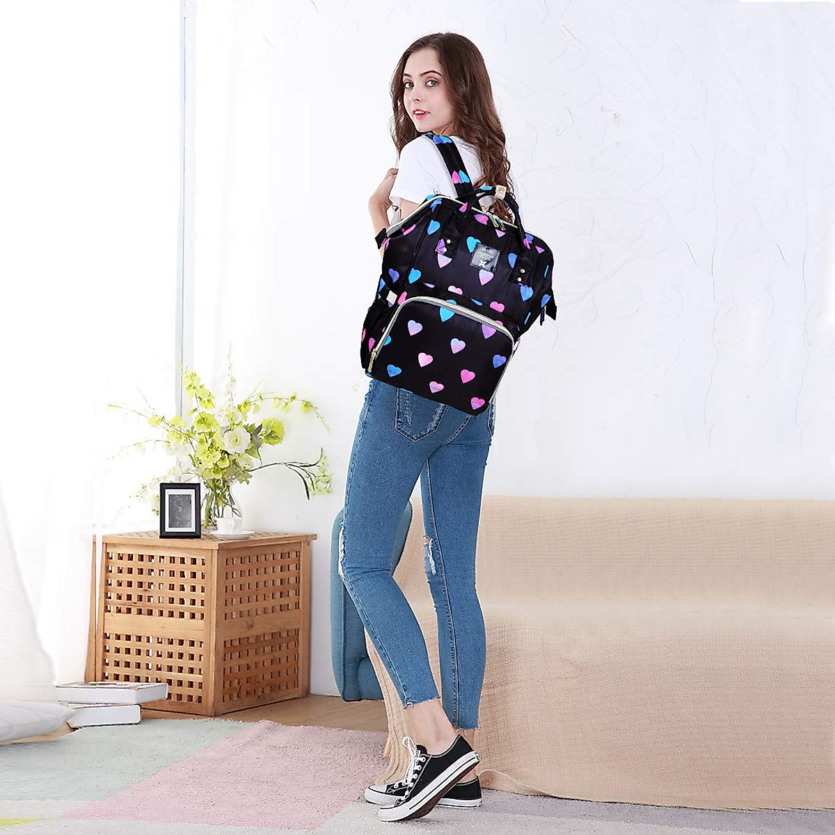 TRENDPLAY Diaper Backpack Baby Nappy Bag - Travel&Outdoor Organizer Water-Resistant Multi-Function Maternity Bag for Mom Daddy Large