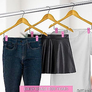 20Pcs Baby Hangers Clips - Hanger Clips for Kids Hangers Plastic with Clips - Pant Clips Pink Baby Clips - Slim Line Finger Clips for Crafts - Small Clothes Clips for Hangers with Clips Plastic