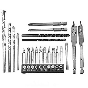 22Pcs HSS Screwdriver Twist Drill Bits Tool Set with Storage Box