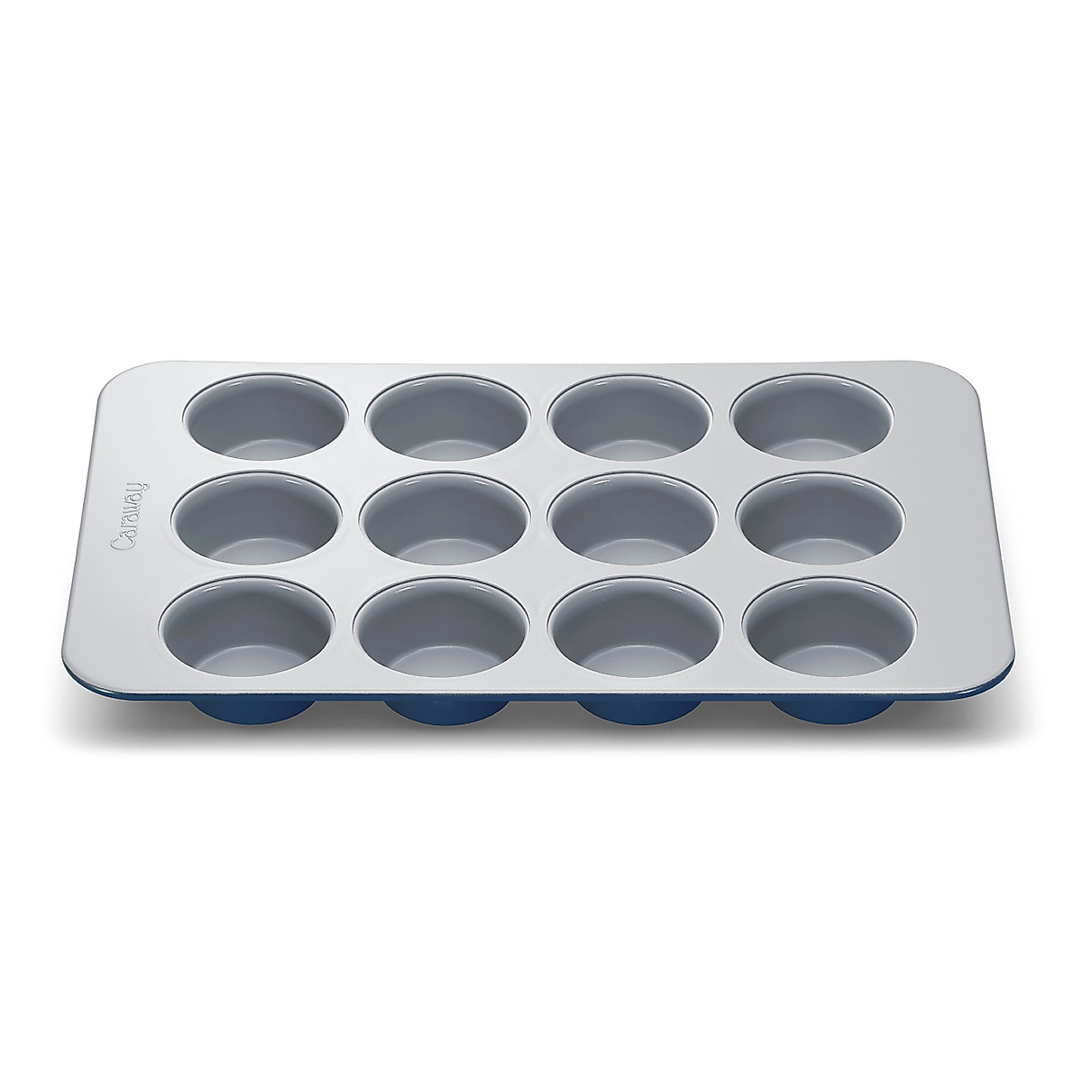 Caraway Non-Stick Ceramic 12-Cup Muffin Pan - Naturally Slick Ceramic Coating - Non-Toxic, PTFE & PFOA Free - Perfect for Cupcakes, Muffins, and More - Navy