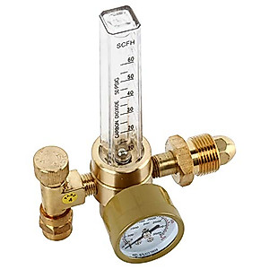 YaeTek Argon CO2 Mig Tig Flow meter 10-60 CFH Welding Weld Regulator Gauge Gas Welder CGA-580 With 80'' (6.6FT) Hose