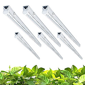 Monios-L LED Grow Light Strips,Full Spectrum Sunlight White, 3FT T5 90W(6X15W,500W Equivalent) for Indoor Plants,Grow Bars with Individual Switch for Herbs/Hydroponics/Succulents,6-Pack