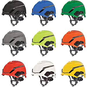 MSA 10204347 H1 V-Gard Helmet with Fas-Trac III Ratchet Suspension | Polyethylene Shell, Superior Impact Protection, Self Adjusting Crown Straps - Standard Size in Gray