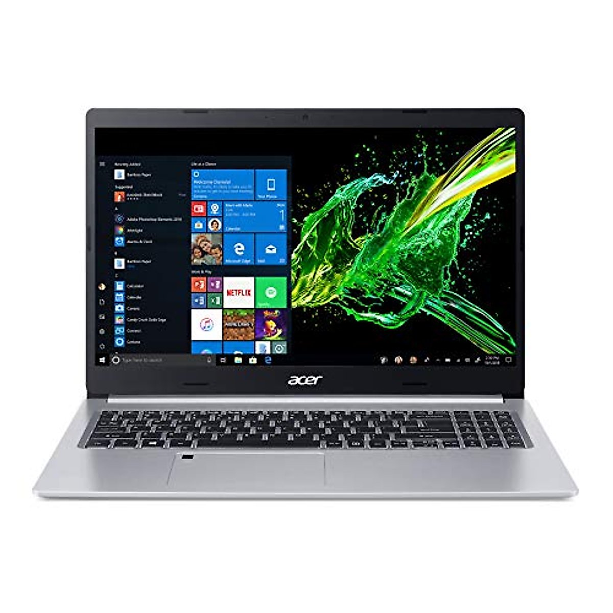 Acer Aspire 5 Slim Laptop, 15.6" Full HD IPS Display, 10th Gen Intel Core i5-10210U, 8GB DDR4, 256GB PCIe NVMe SSD, Intel Wi-Fi 6 AX201 802.11ax, Fingerprint Reader, Backlit KB, A515-54-59W2, Silver
