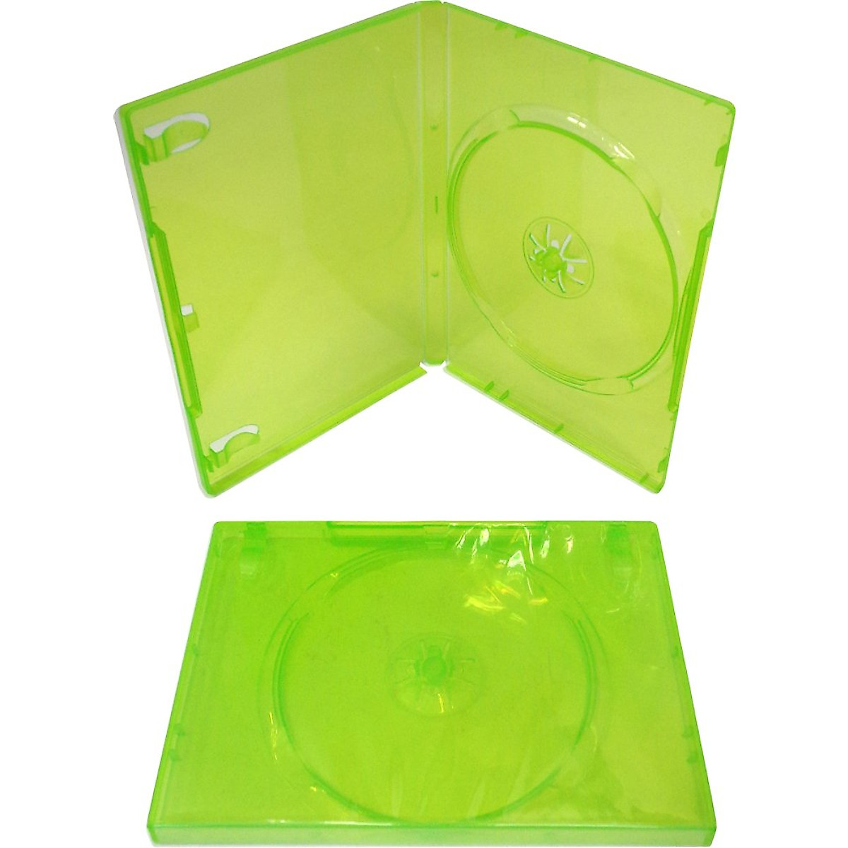 (100) Empty Standard Translucent Green Replacement Games Cases - Compatible With XBox 360 - #VGBR14XBOX