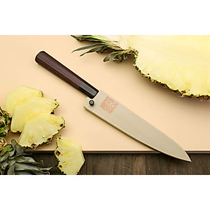 Yoshihiro Inox Stain-resistant Aus-8 Steel Ice Hardened Petty Utility knife Shitan Handle 6" (150mm)