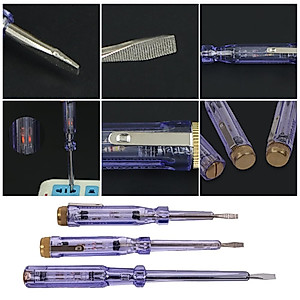 K-SPEED Mains Tester, 3PCS AC 100-500V Electric Tester Pen Electrical Circuit Tester Light Voltage Detector Screwdriver Electric Pen