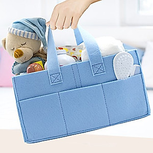 Sorbus Baby Diaper Caddy Organizer - Nursery Essentials Storage Bin for Diapers, Wipes & Toys, Newborn & Infant Portable Car Travel Storage Bag, Changing Table Organizer Gift (Blue)