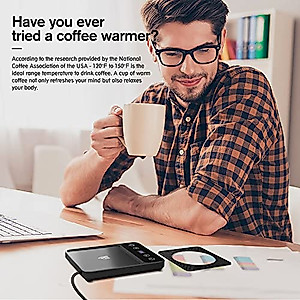 PAL&SAM Cup & Mug Coffee Warmer for Desk, Electric Beverage & Candle Warmer with Auto Off, Smart Kitchen Gadget for Heating Coffee, Hot Chocolate, Tea, and Milk (Cup Excluded, Black)
