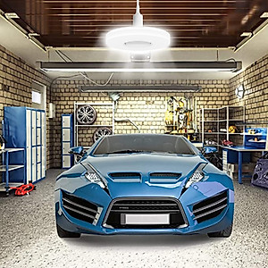 UFO LED Light Bulb, 28W, 40W, 60W LED Ceiling Light Bulb, Flat LED Light Bulb, Base for Home Lighting, Garage, Workshop, Basement Easy-Installation Energy Saving LED Lamp with Folded E27 (60)