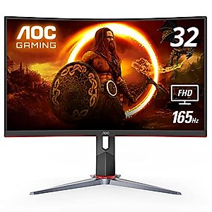 AOC C32G2 31.5-inch 1500R Curved VA Full HD 1ms 165Hz FreeSync Gaming Monitor (Renewed)