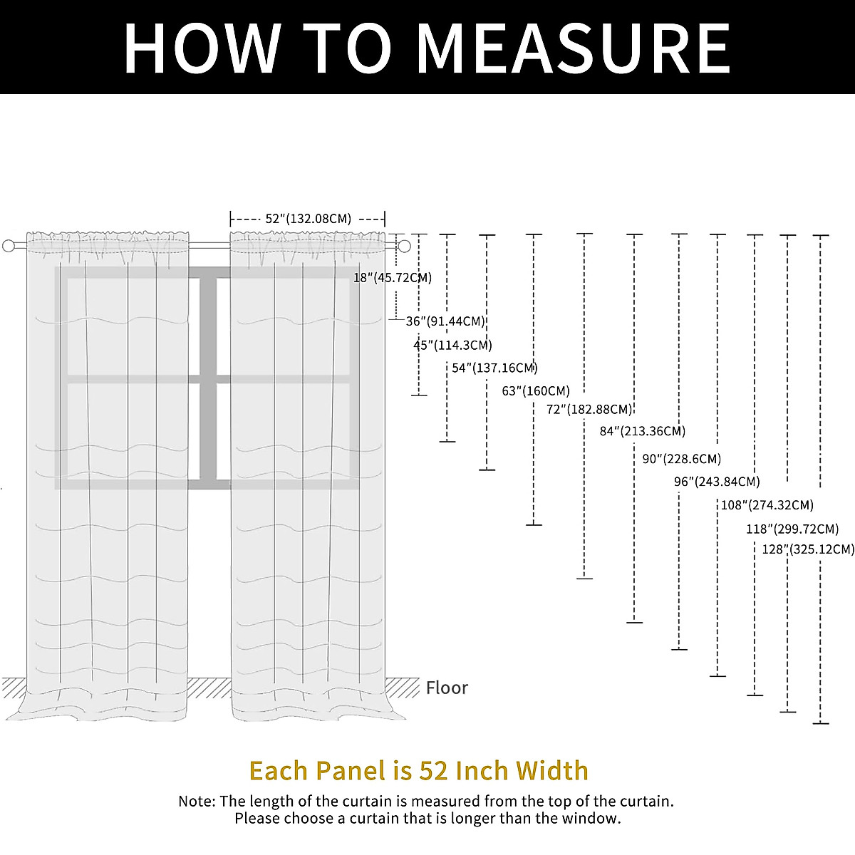 SpaceDresser Basic Rod Pocket Sheer Voile Window Curtain Panels White 1 Pair 2 Panels 52 Width 84 Inch Long for Kitchen Bedroom Children Living Room Yard(White,52 W x 84 L)