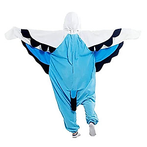 seewavom Budgie Kigurumi Adult Cartoon Onesie Halloween Christmas Costumes One Piece Footed Sleepwear Homewear Blue