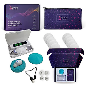 Bump Up The Jam - Baby Bump Headphones (Bluetooth), Safe & Sound Technology (Safe Volume Limit), Skin-Friendly Tape, Dual Speaker (Mom+Baby), Enhanced Bonding with Belly Headphones for Pregnant Women