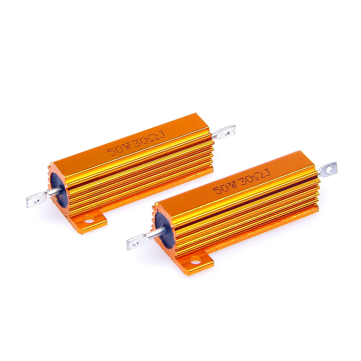 LM YN 50 Watt 30 Ohm 5% Wirewound Resistor Electronic Aluminium Shell Resistors Gold (Pack of 2)