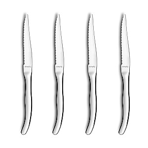 Amefa 6-Piece Virgule Mirror Steak Knife Set, Silver