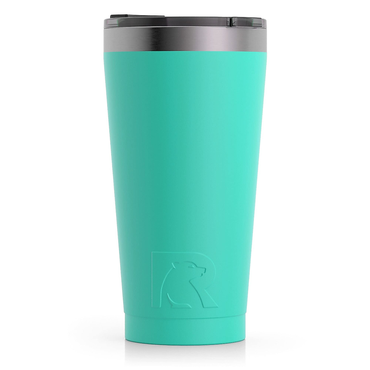 RTIC Pint 16 oz Insulated Tumbler Stainless Steel Metal Coffee, Frozen Cocktail, Drink, Tea Travel Cup with Lid, Spill Proof, Hot and Cold, Portable Thermal Mug for Car, Camping, Sea Glass