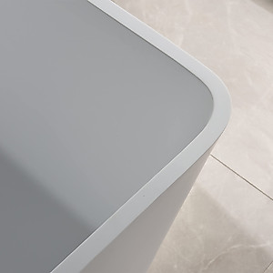 Dowell 076 59" Luxury Contemorary Stone Resin FREE STANDING Bathtub White Modern