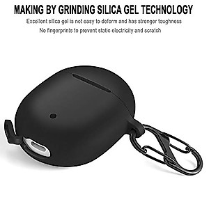 LiZHi for Google Pixel Buds A-Series Case (2021) / Pixel Buds 2 Case (2020), Soft Silicone Skin Cover Shock-Absorbing Protective Case with Keychain for Google Pixel Buds(Black)