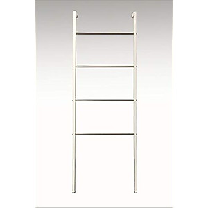 Asta Metal Towel Ladder with 4-Tier Stainless Steel Storage Rungs. Powder-Coated Metal Storage Rack for Bathroom, Bedroom and Laundry Room. B601 (Light Beige)