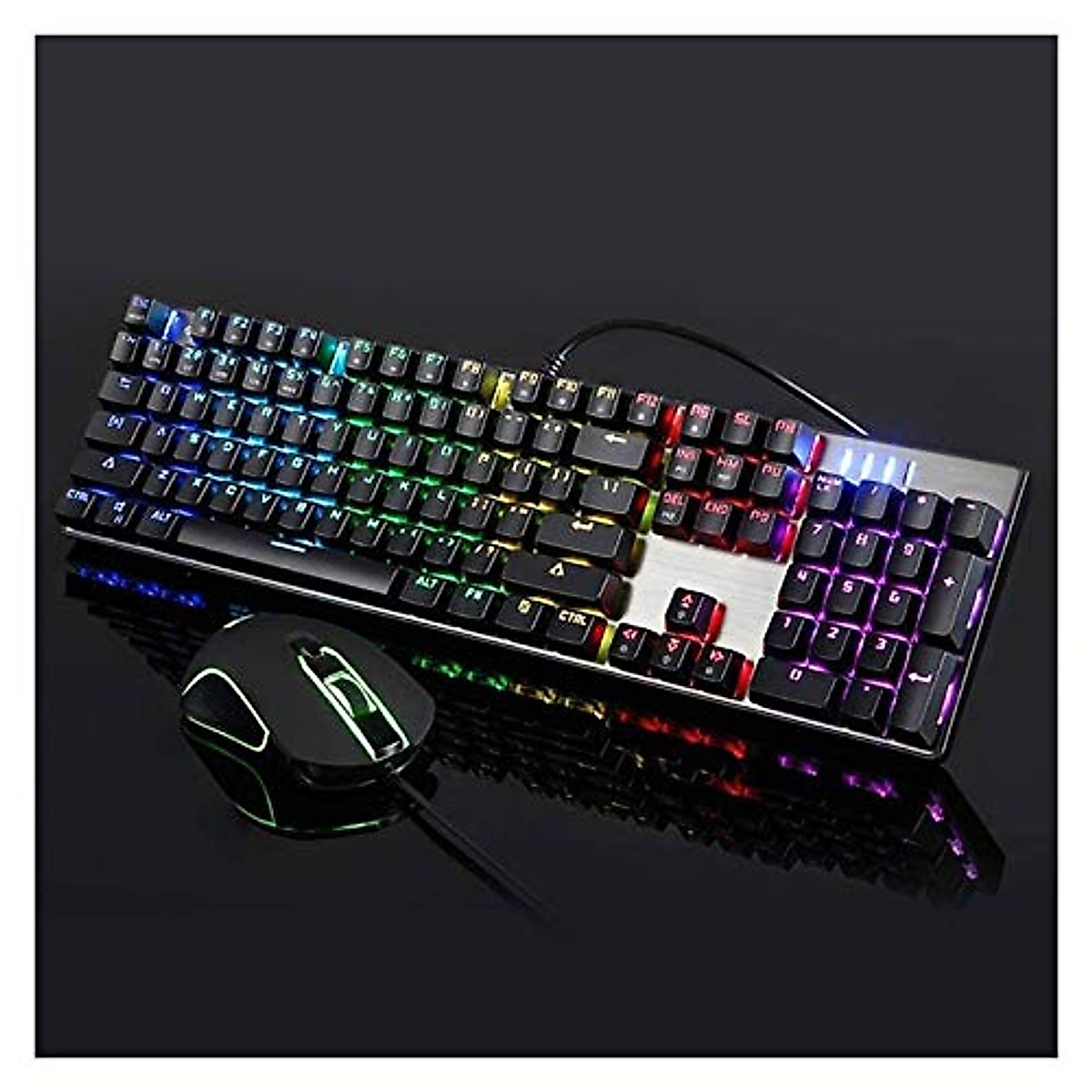RGB Gaming Keyboard and Backlit Mouse Combo USB Wired Backlit Keyboard LED Gaming Keyboard Mouse Set for Laptop PC Computer Game and Work