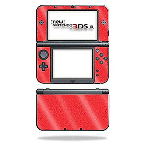 MightySkins Glossy Glitter Skin for Nintendo New 3DS XL (2015) - Red | Protective, Durable High-Gloss Glitter Finish | Easy to Apply, Remove, and Change Styles | Made in The USA