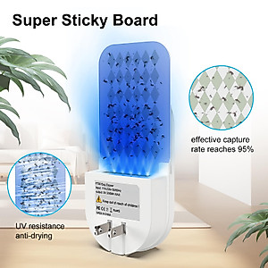 Flying Insect Trap, Remote & Touch Control Fly Trapper, Plug-in Mosquito Killer Indoor Color Changing Night Light, Gnat Moth Catcher 6-Color RGB LED Nightlight for Home, Bedroom White-1 Pack