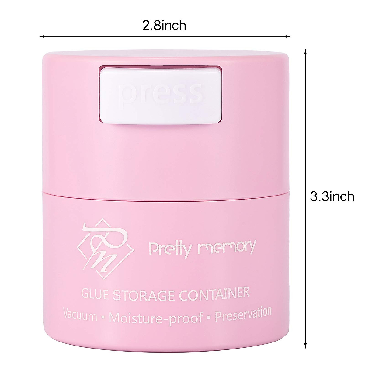 "N/A" Pretty memory Glue Storage Container for Eyelash Extensions Airtight Lash Glue Holder Tank Jar Adhesive Eyelash Extension Supplies, Pink