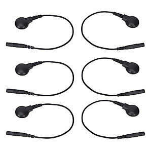 20PCS Electrode Wire - Button Type Short Copper Foil Wire - Electrode Wire Adapter for TENS Machine 5.9in Length