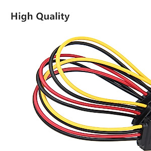 SATA Power Splitter, 3 Pack 15 Pin SATA Male to Dual 15 Pin Female Power Y Splitter Cable Adapter UIInosoo for Hard Drive, HDD, SSD, 9.8 Inches