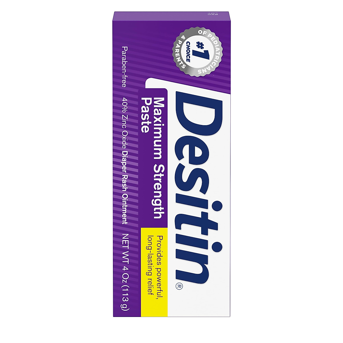 Desitin Maximum Strength Baby Diaper Rash Cream with 40% Zinc Oxide for Treatment, Relief & Prevention, Hypoallergenic, Phthalate- & Paraben-Free Paste, 4 oz