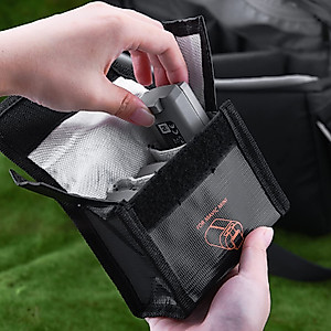 HeiyRC Lipo Battery Safe Bag for DJI Mini 4K/Mini 2/Mini 2 SE/Mini SE/Mavic Mini Batteries Protection Storage Case Fireproof Explosion-proof Pouch Accessories