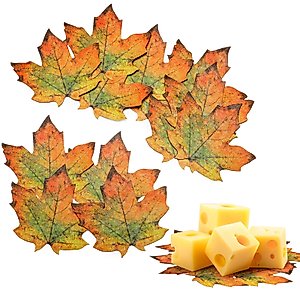 Parchment Fall Leaves Thanksgiving Cheese Paper Parchment Leaves Decorative Paper for Plate Table Charcuterie Boards Food Serving Decoration (50 Pcs)